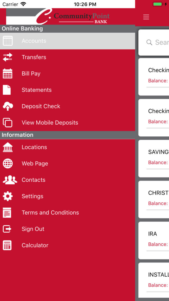 Online Banking and Other Services - Community Point Bank
